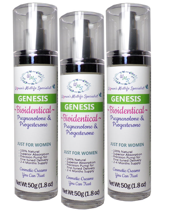 GENESIS 3-Pack - Pregnenolone & Progesterone in an All Natural Cream ...